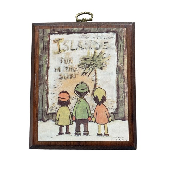 Flavia | Art | Vintage Midcentury 969 Flavia Buzza Cardozo Wood Art ...